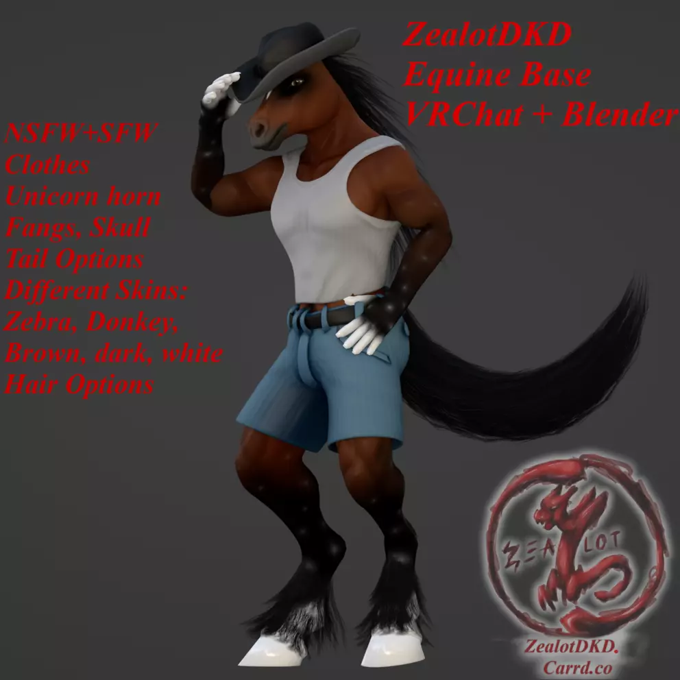 ZealotDKD Equine male Vrchat Blender | By ZealotDKD | VRCArena