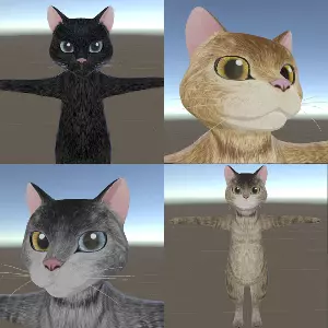 Original 3D model for VRC avatar "Silver Lion Nyanko Unity_ver" | By ...