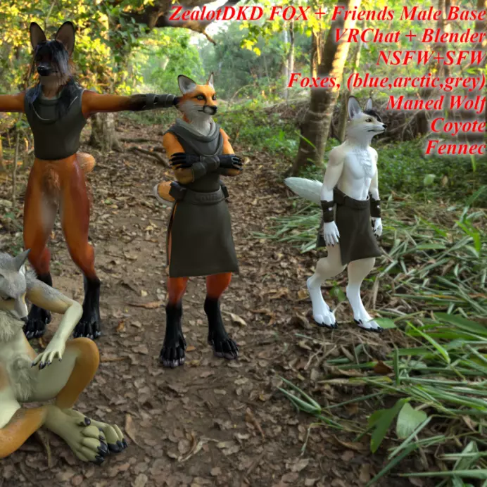 ZealotDKD Fox ++ Male for blender + vrchat | By ZealotDKD | VRCArena