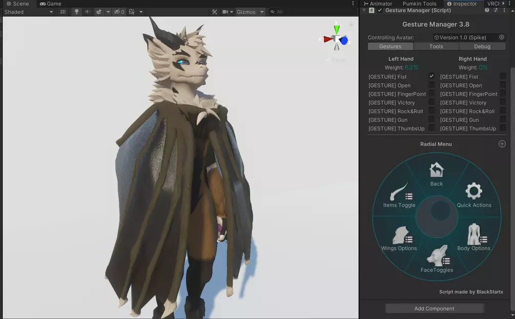 Durgarra Vrchat Fluffy Dragon Model By Kyderra Vrcarena