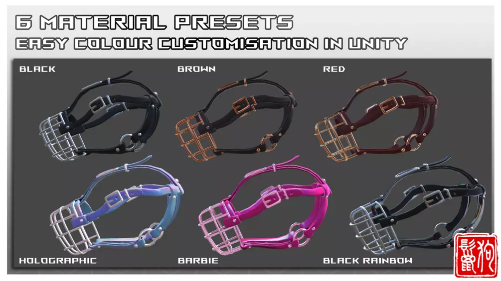 Protogen Visor Muzzle (VRChat Asset for the Mamagen, Papagen, NKD ...