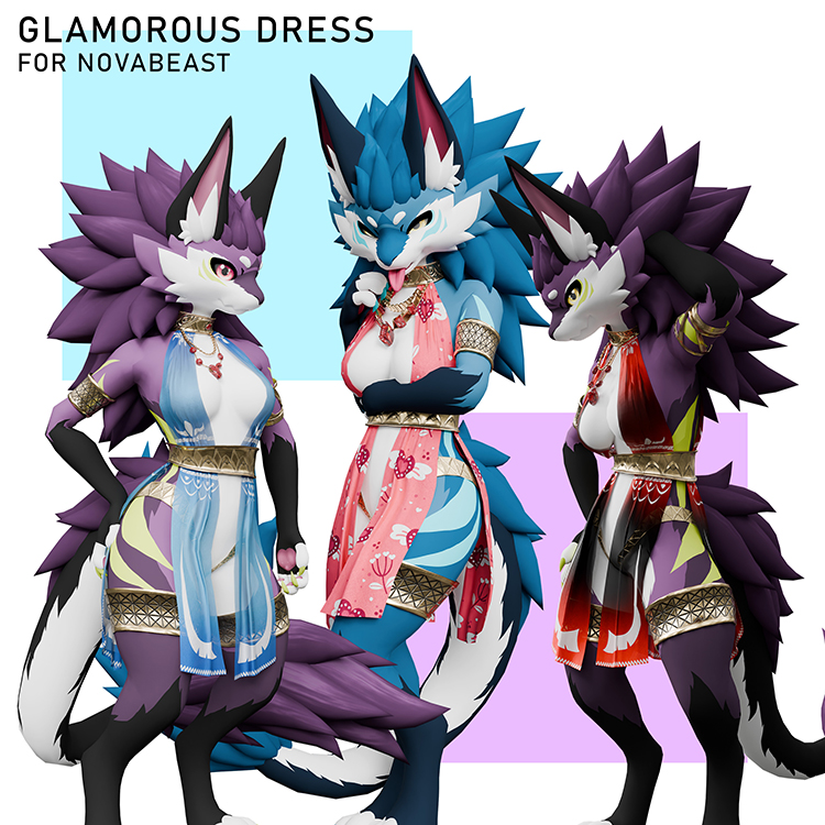 Glamourous Valentine dress for Novabeast (VRCHAT) | By Darcow | VRCArena