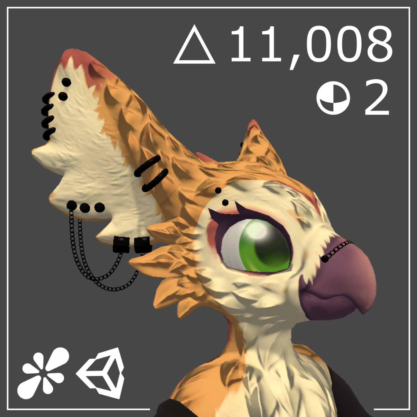 Chipori Chain Piercings | By yisto | VRCArena